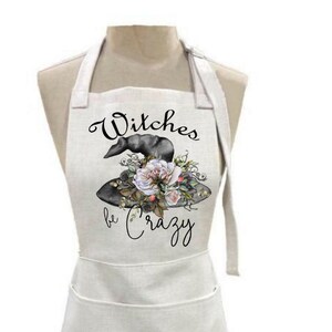 Ruffled Apron, Witches Be Crazy, Halloween Baking or Handing Out Candy ...