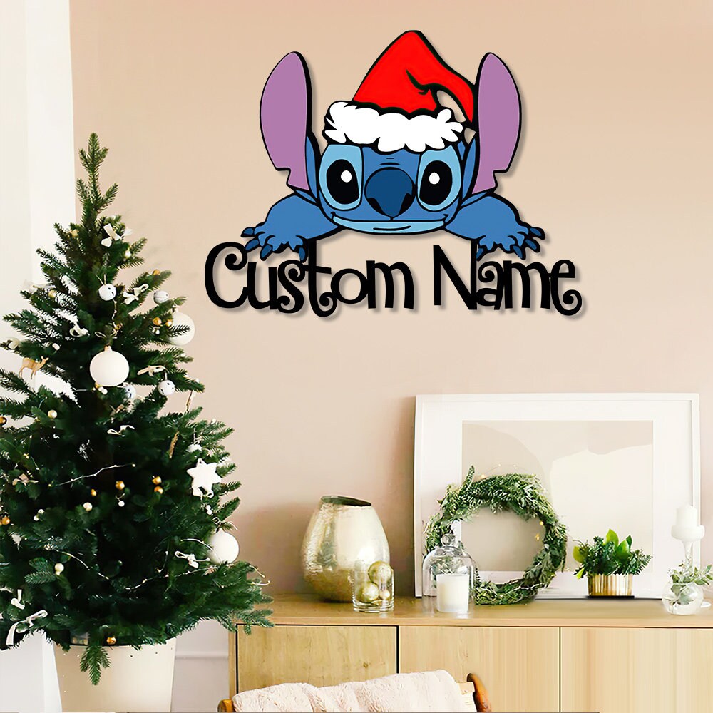Personalized Merry Stitchmas Sign, Lilo and Stitch Sign, Christmas ...