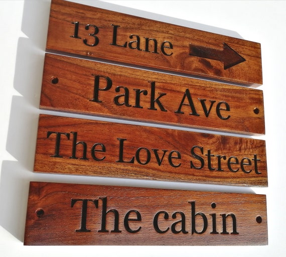 Personalized Carved House Wooden Teak Sign Wood Engraved Name - Etsy
