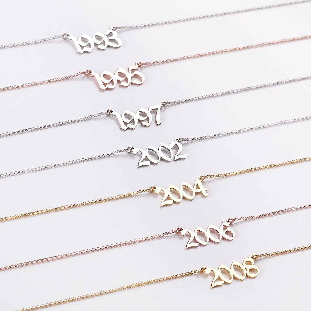 Lucky Number Necklace, Birth Year Necklace, Mother's Day Gift, Gift for ...
