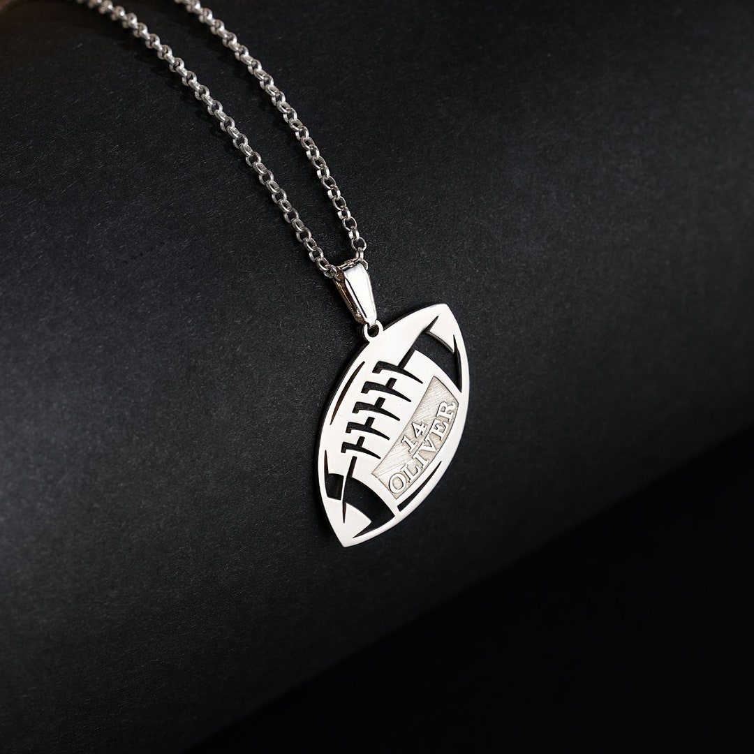 Sterling Silver, American Football Number Necklace, Soccer Number Child ...