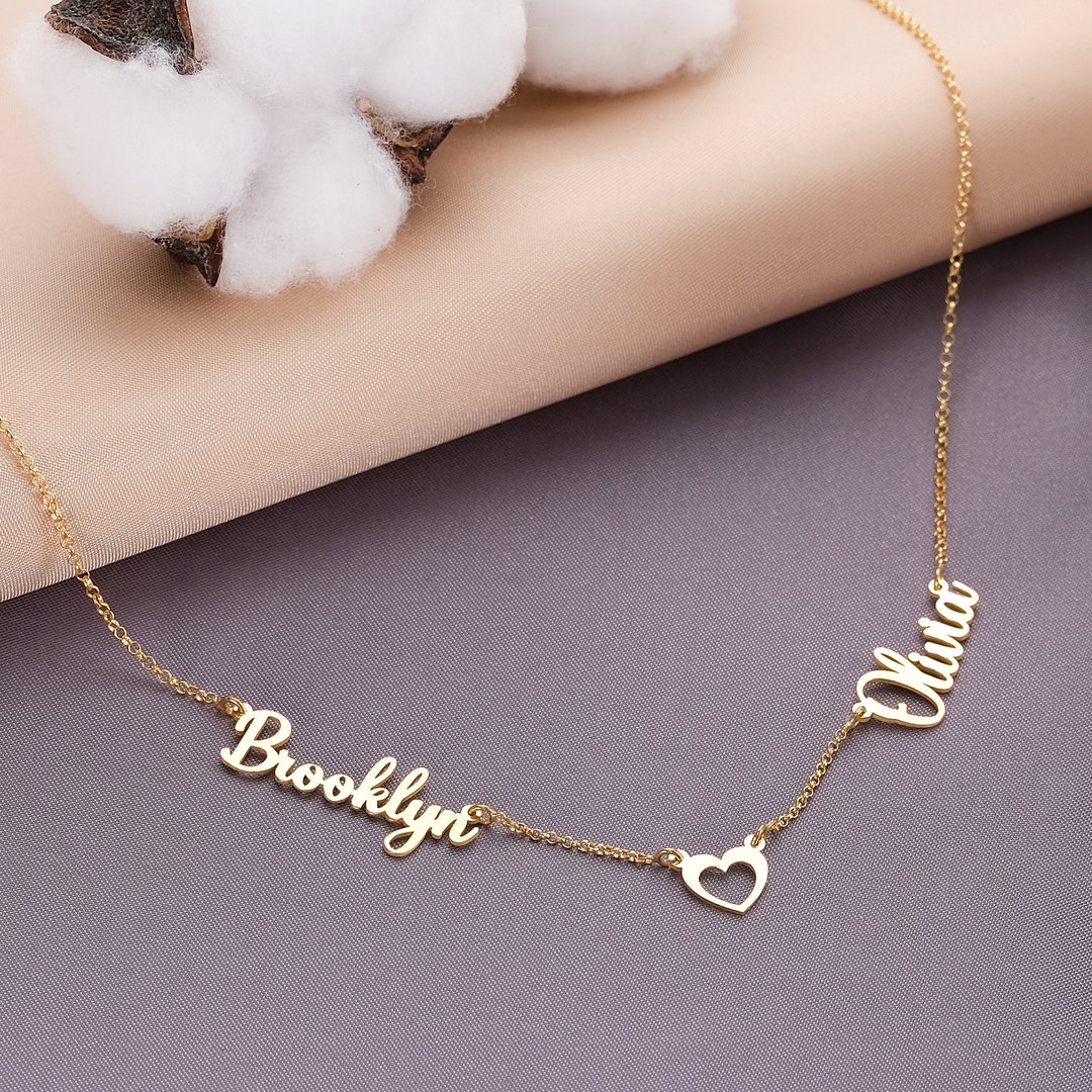 Multiple Name Necklace, Family Name Necklace,personalized Children Name ...