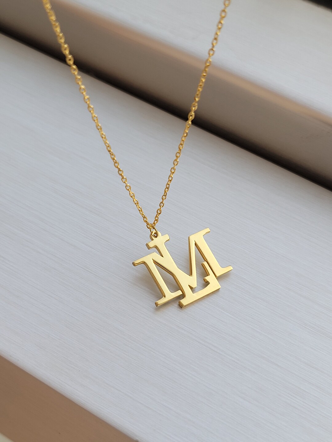 Gold Custom Letter Necklace - Silver Initial Necklace - Personalized ...