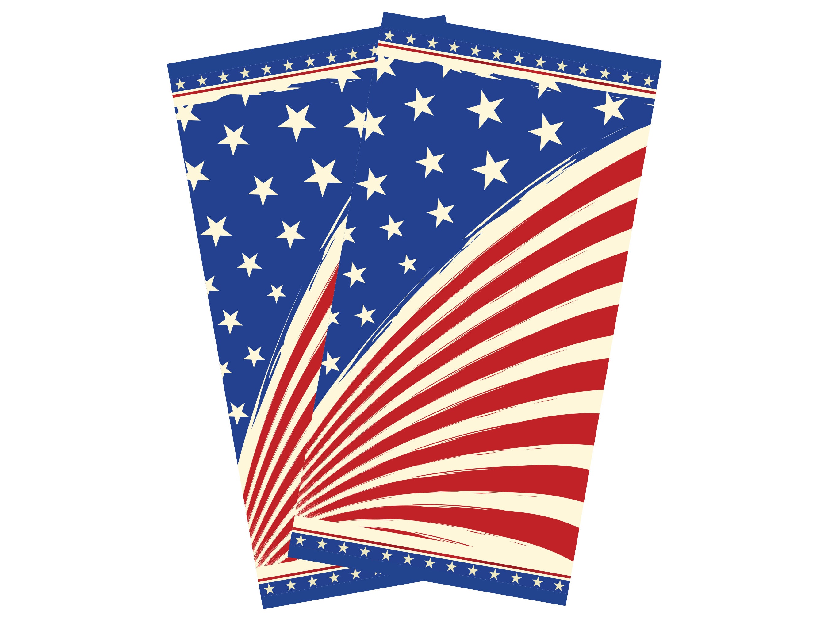 Two 2 Stars and Stripes American Flag Stickers Full Color, Gloss ...