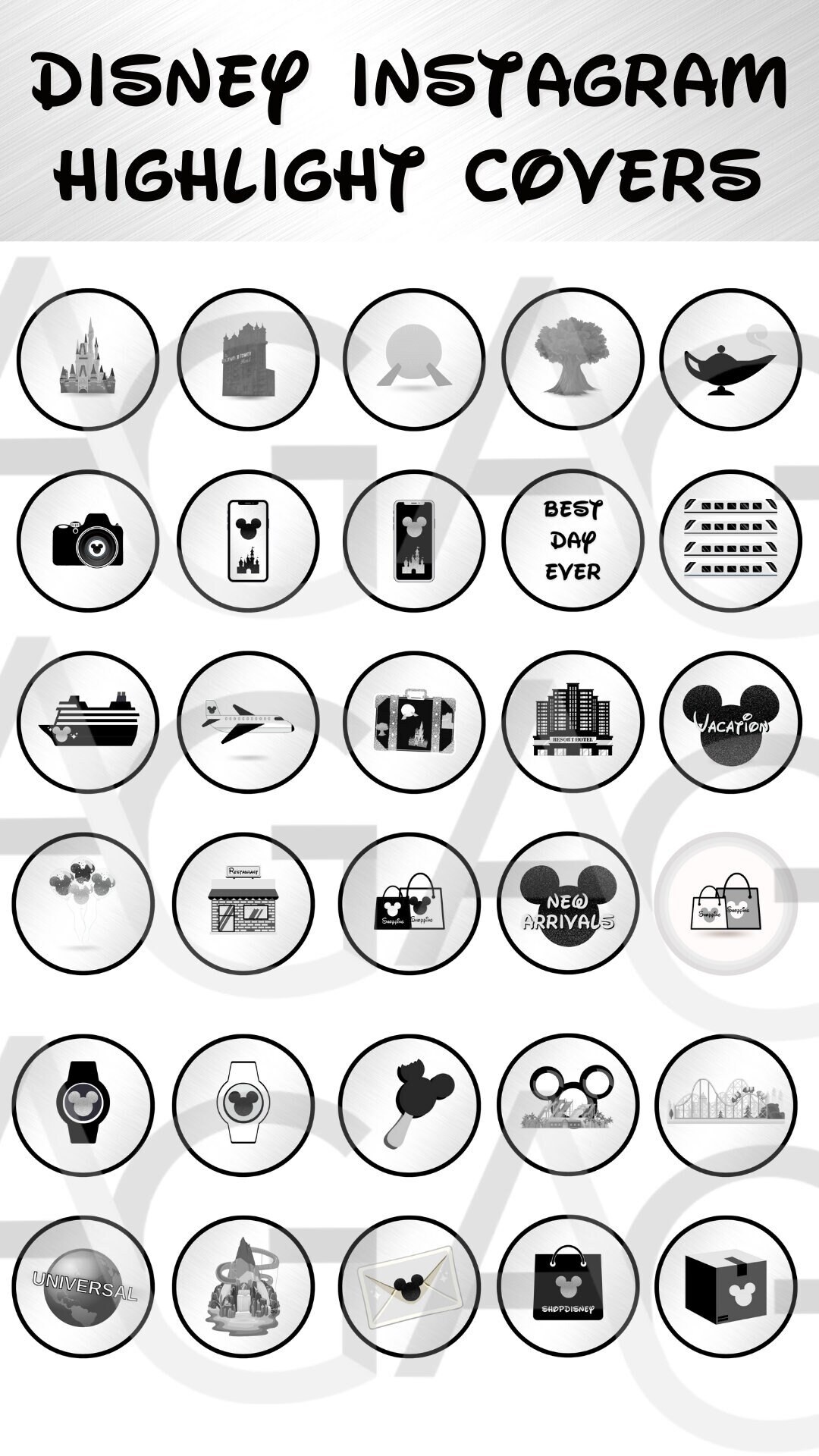 100th Anniversary Instagram Highlight Covers Silver | Instagram Story ...