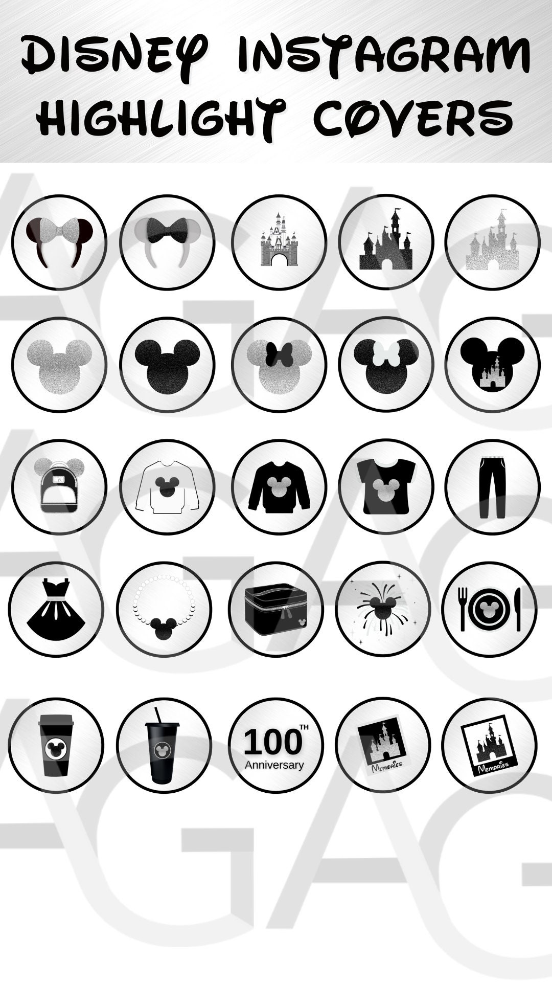 100th Anniversary Instagram Highlight Covers Silver | Instagram Story ...