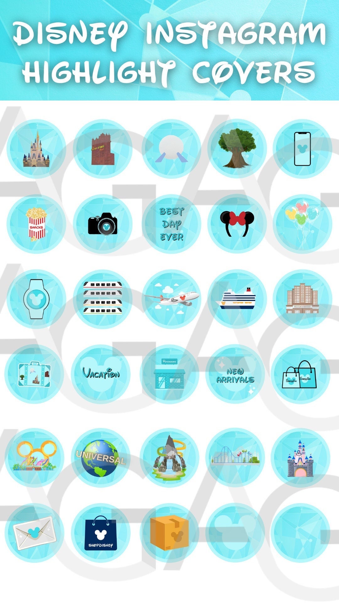 Blue Instagram Highlight Covers Instagram Story Icons Trendy ...