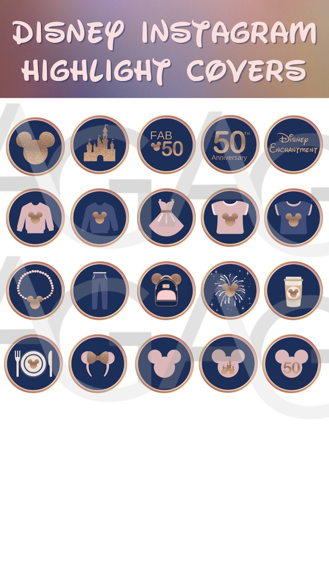 50th Anniversary Instagram Highlight Covers | Instagram Story Icons ...