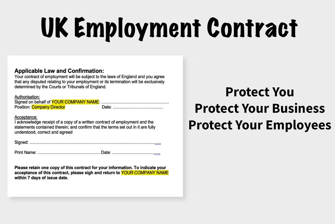 Employment Contract | UK | Editable Word Download | Business Resources ...