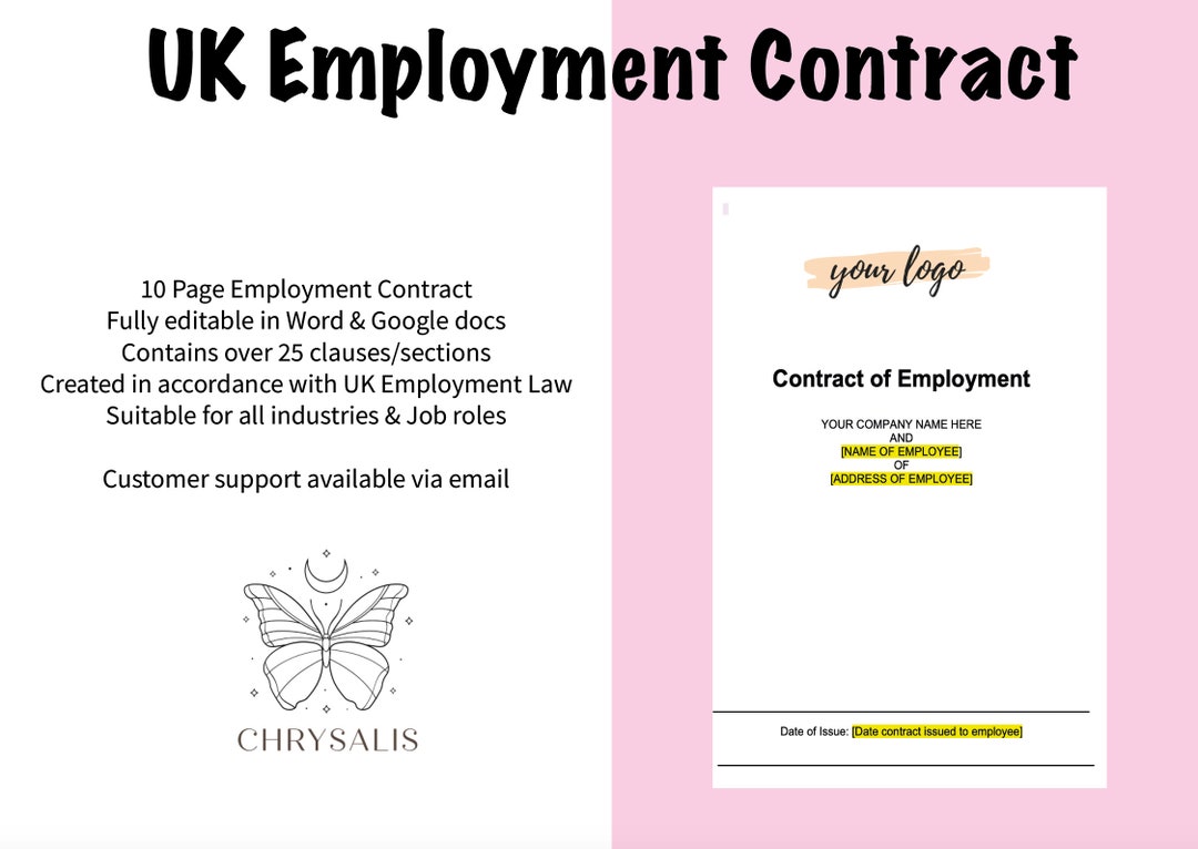 Employment Contract | UK | Editable Word Download | Business Resources ...