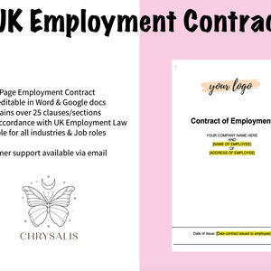 Employment Contract | UK | Editable Word Download | Business Resources ...