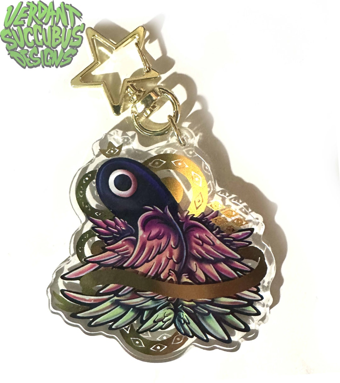 The Watcher Gold Pressed Acrylic Keychain - Etsy