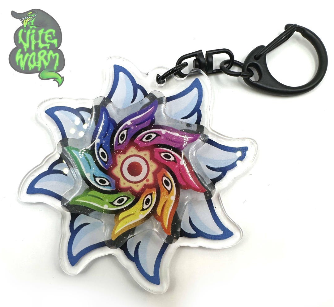 Rainbow Spinner Fidget Acrylic Keychain - Etsy