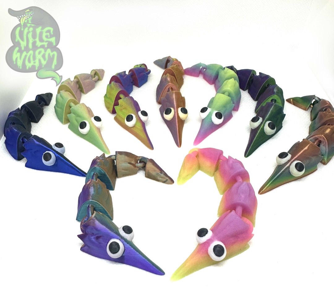 Wiggle Worms | 3D Printed PLA Fidget Toy | Mystery Coloration - Etsy