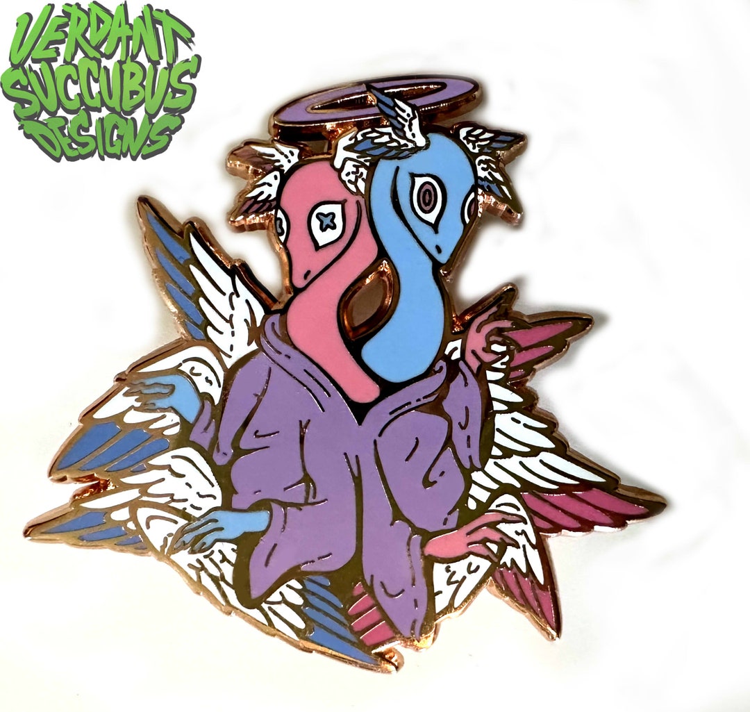 Bigender Pride Angel Enamel Pin | LGBT+ Angels - Etsy