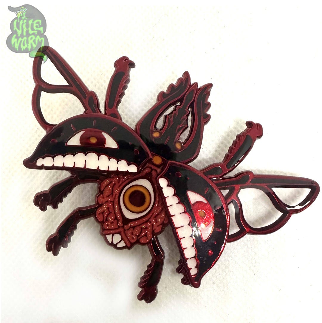 Trihorn Meatle Enamel Pin | Eldritch Entomology *READ DESCRIPTION* - Etsy