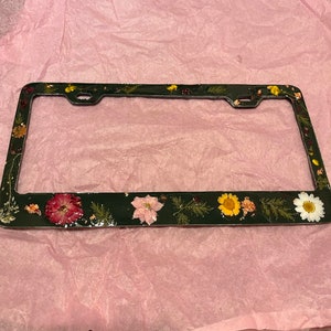 Floral License Plate Frame. Flower License Plate, Custom License Plate ...