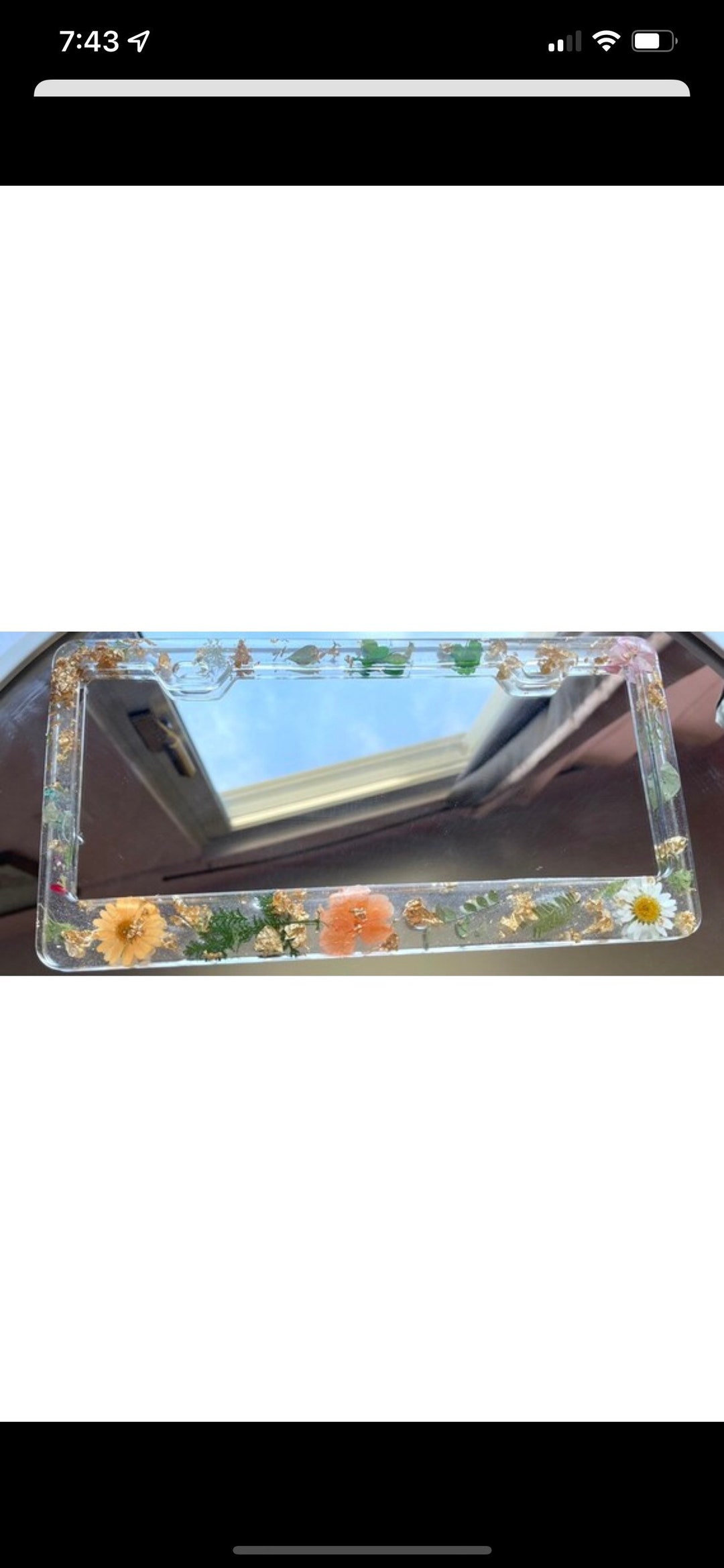 Floral License Plate Frame. Flower License Plate, Custom License Plate ...