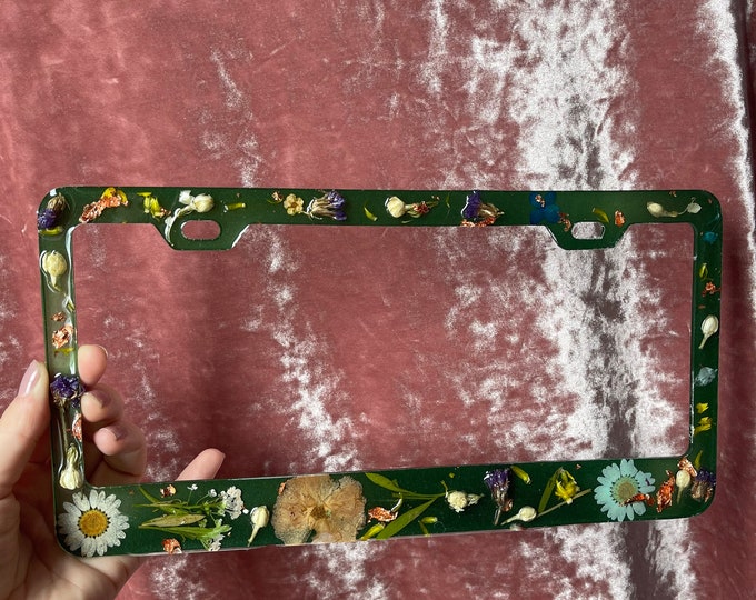 Floral License Plate Frame. Flower License Plate Custom - Etsy