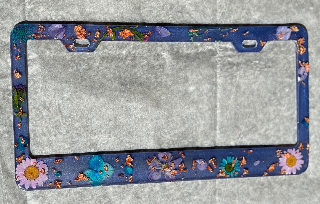 Floral License Plate Frame. Flower License Plate, Custom License Plate ...