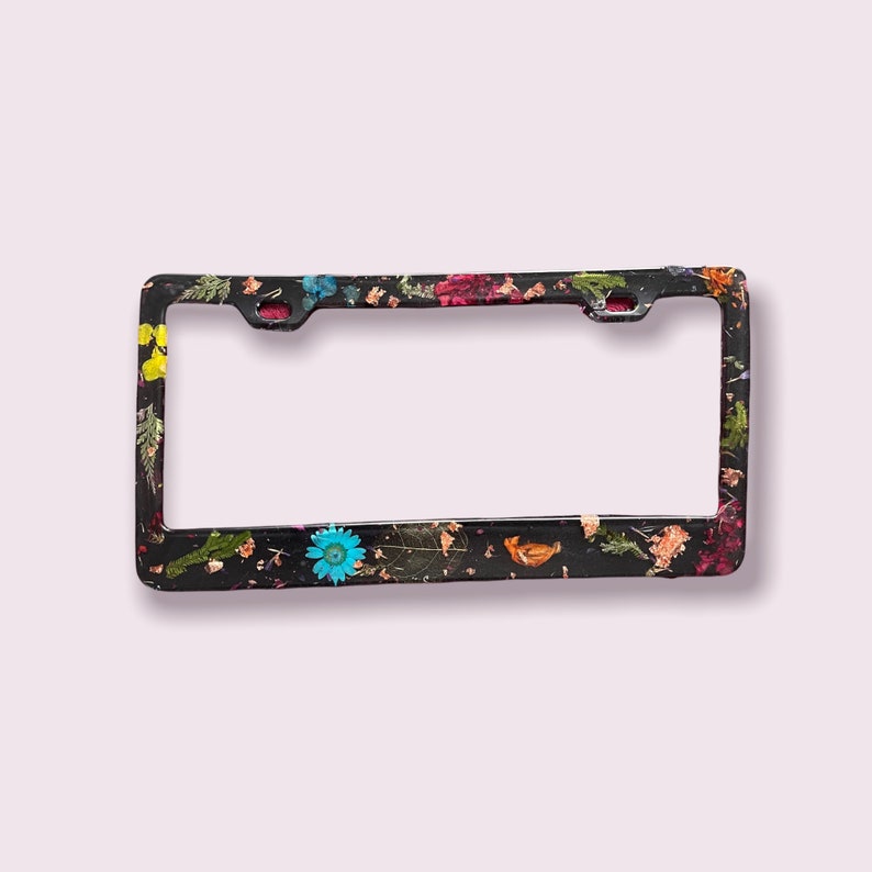 Floral License Plate Frame. Flower License Plate Custom - Etsy