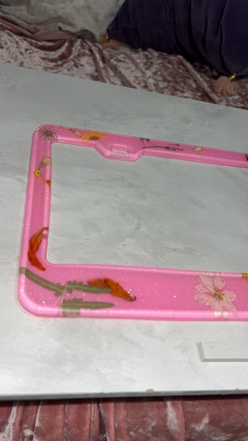 Pink Glitter License Plate Frame. - Etsy