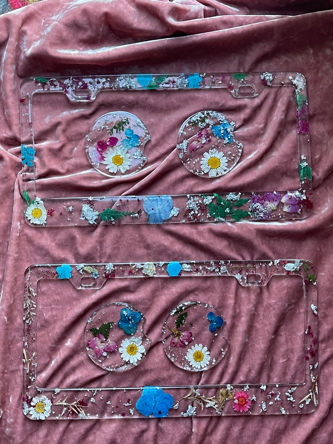 Floral License Plate Frame Bundle Deal Two License Plate Frames, Floral ...