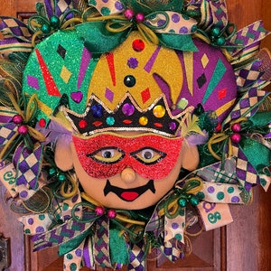 Mardi Gras Jester Mask Face - Etsy
