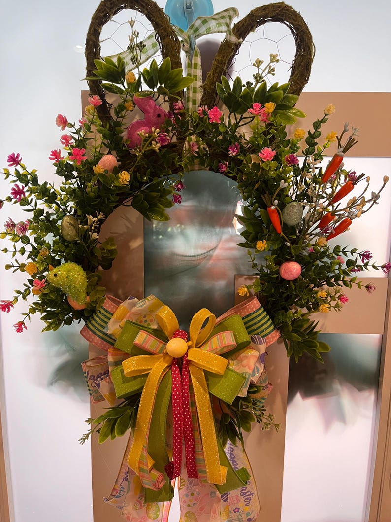 Easter Grapevine Rabbit Ears Wreath - Etsy