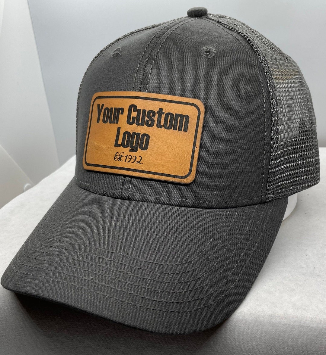 Custom Rectangular Leather Patch Hat Personalized Leather Patch Hat - Etsy