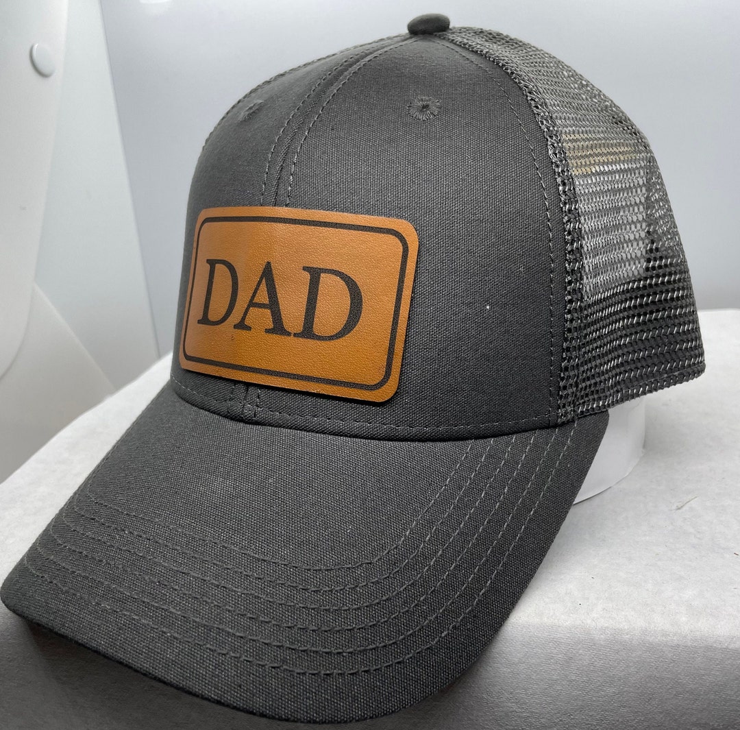 Dad Leather Patch Charcoal Gray With Mesh Back Best Dad Hat - Etsy