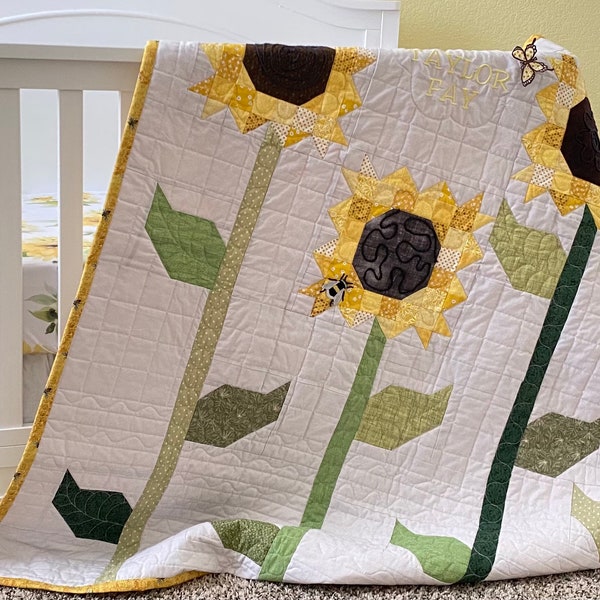 Sunflower Quilt - Etsy