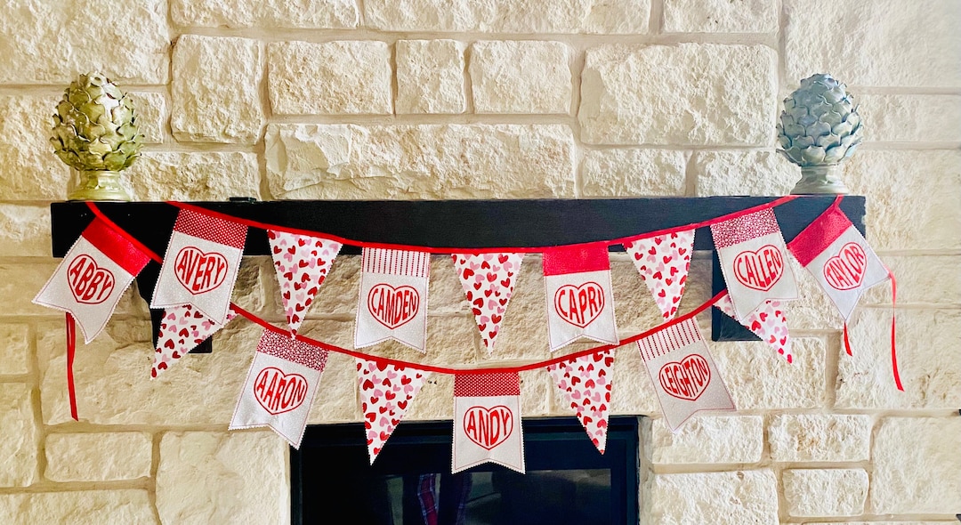 Valentines Day Bunting With Names - Etsy