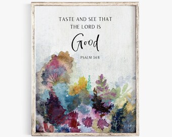 Psalm 34 8 Art Print | Etsy