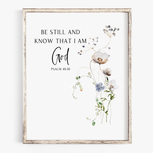 Psalm 46:10 Be Still and Know That I Am God Greenery Modern - Etsy UK