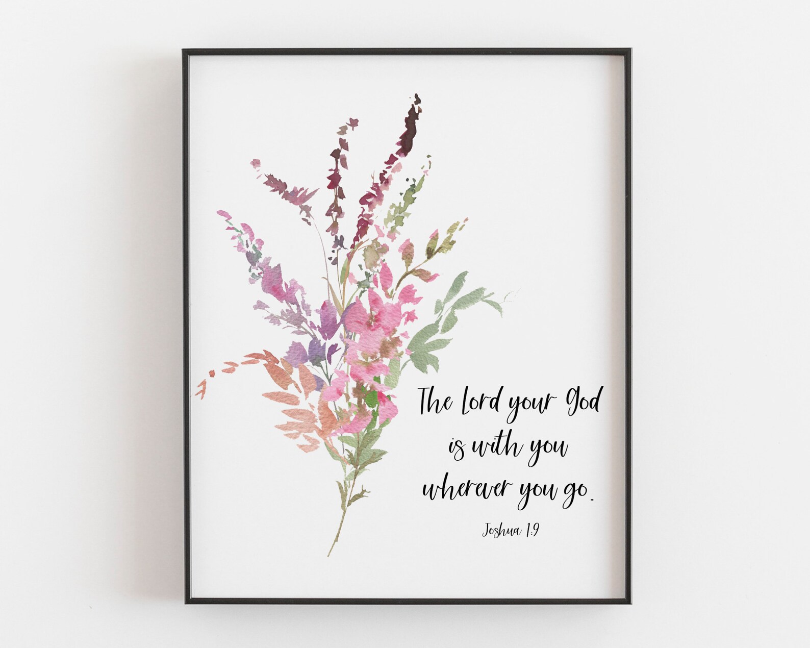 The Lord Is With You Wherever You Go Bible Verse Wall Art | Etsy