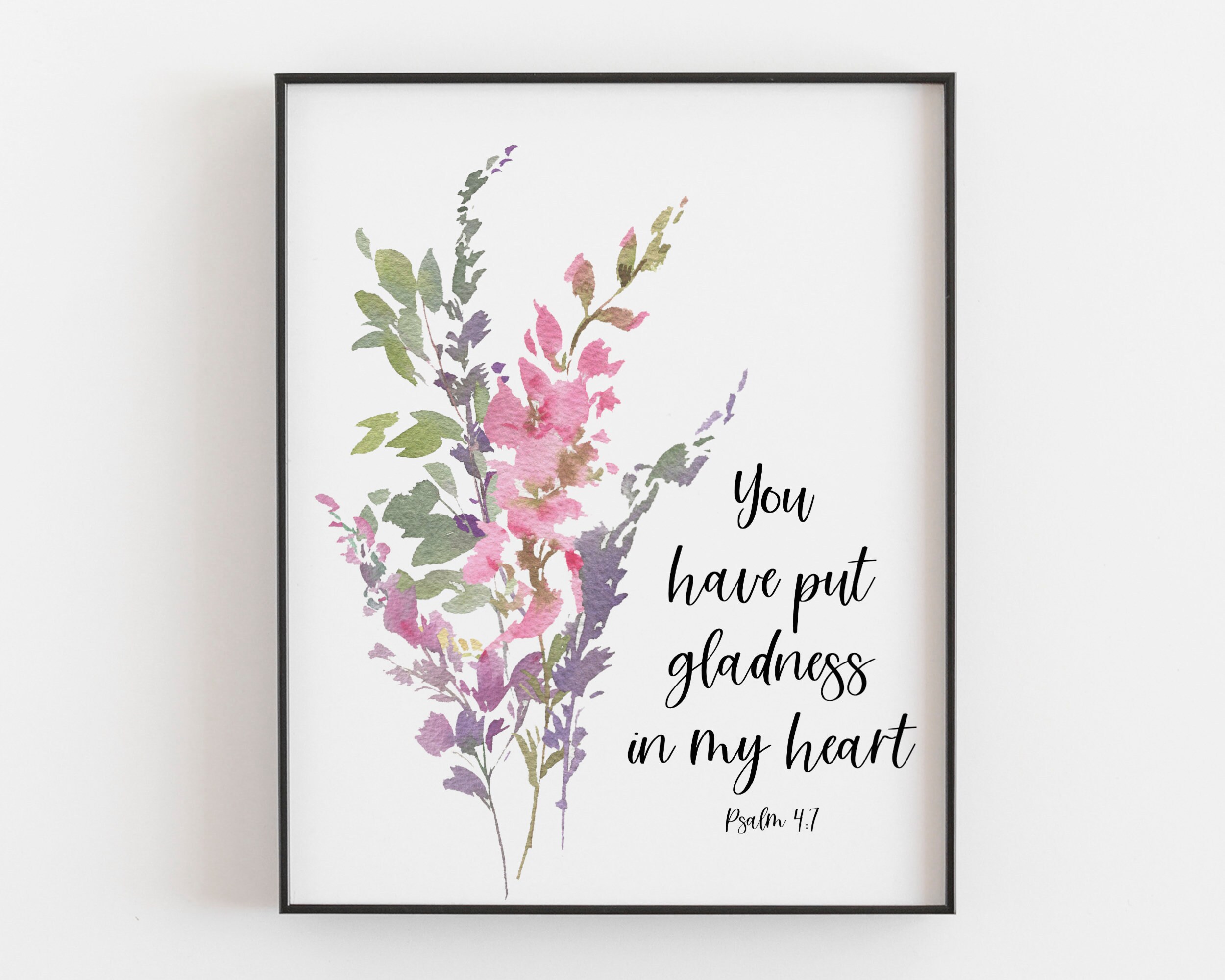 You Have Put Gladness In My Heart Bible Verse Print Psalm | Etsy You Have Put Gladness In My Heart Bible Verse Print Psalm | Etsy