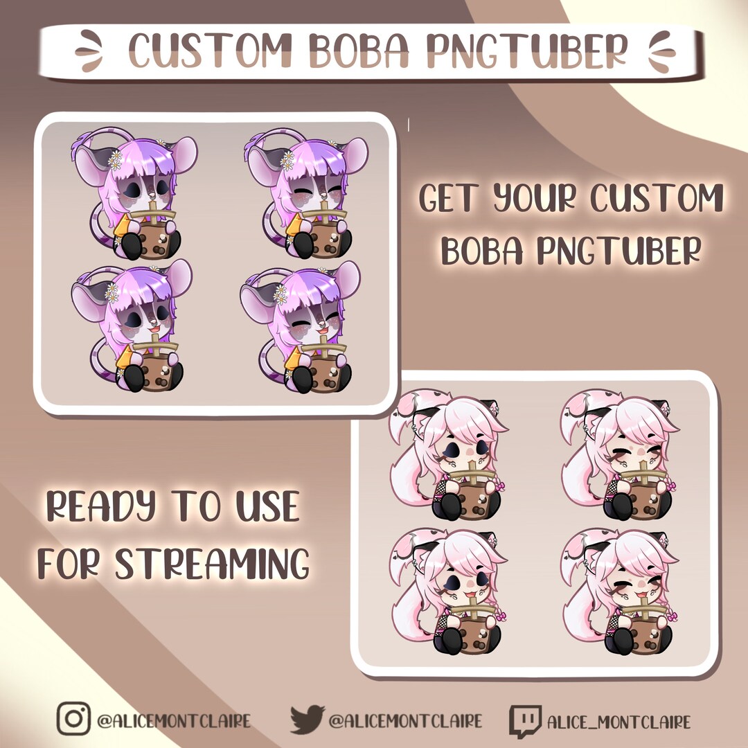 Custom Boba Pngtuber / Custom Bubble Tea Pngtuber for Streams - Etsy