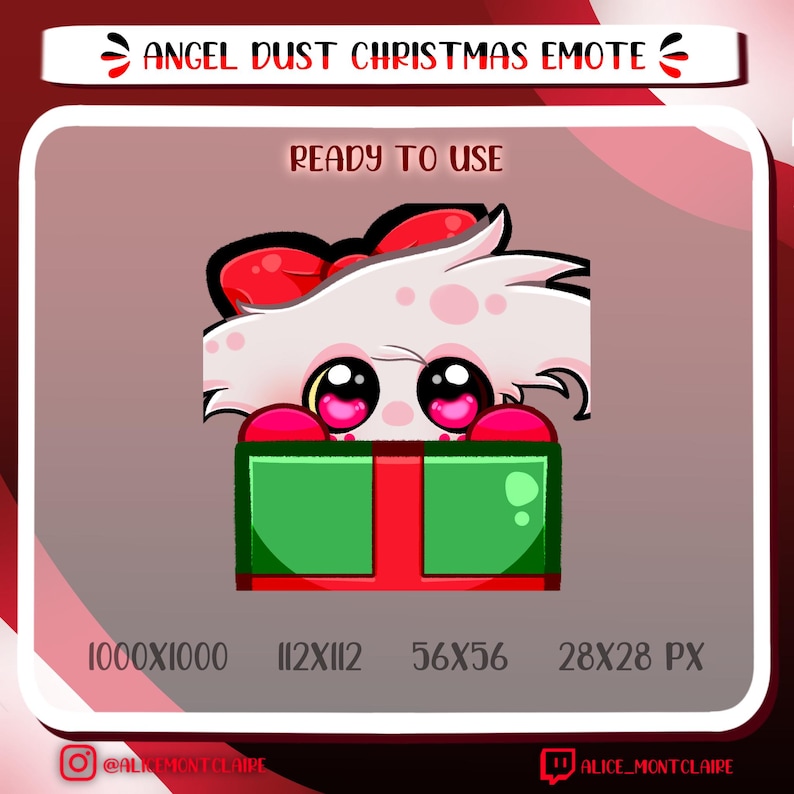 Angel Dust Christmas Emote - HAZBIN HOTEL / Twitch Emotes / Kick Emotes ...