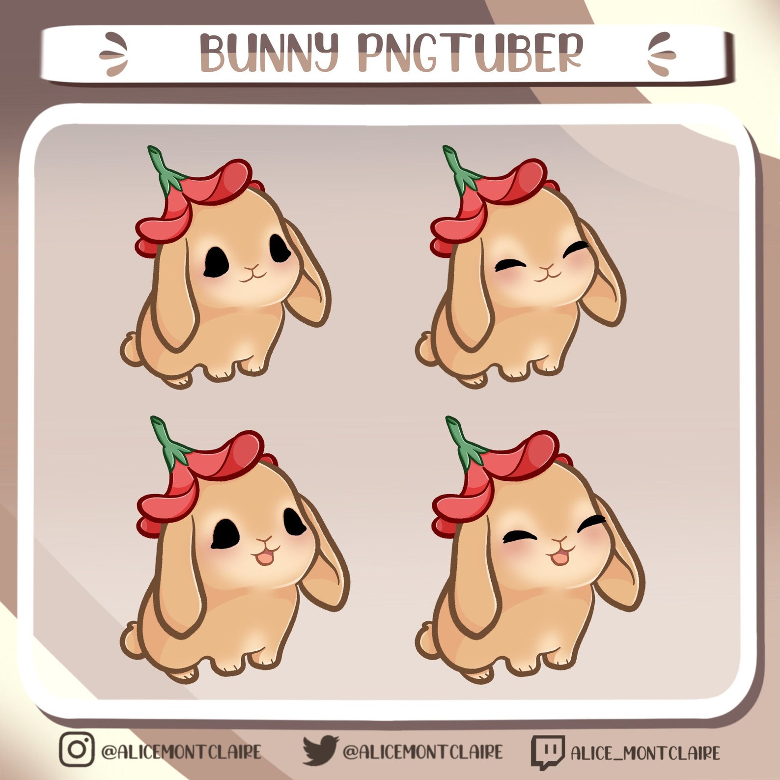 Bunny Pngtuber for Streams / Rabbit Pngtuber for Streams - Etsy