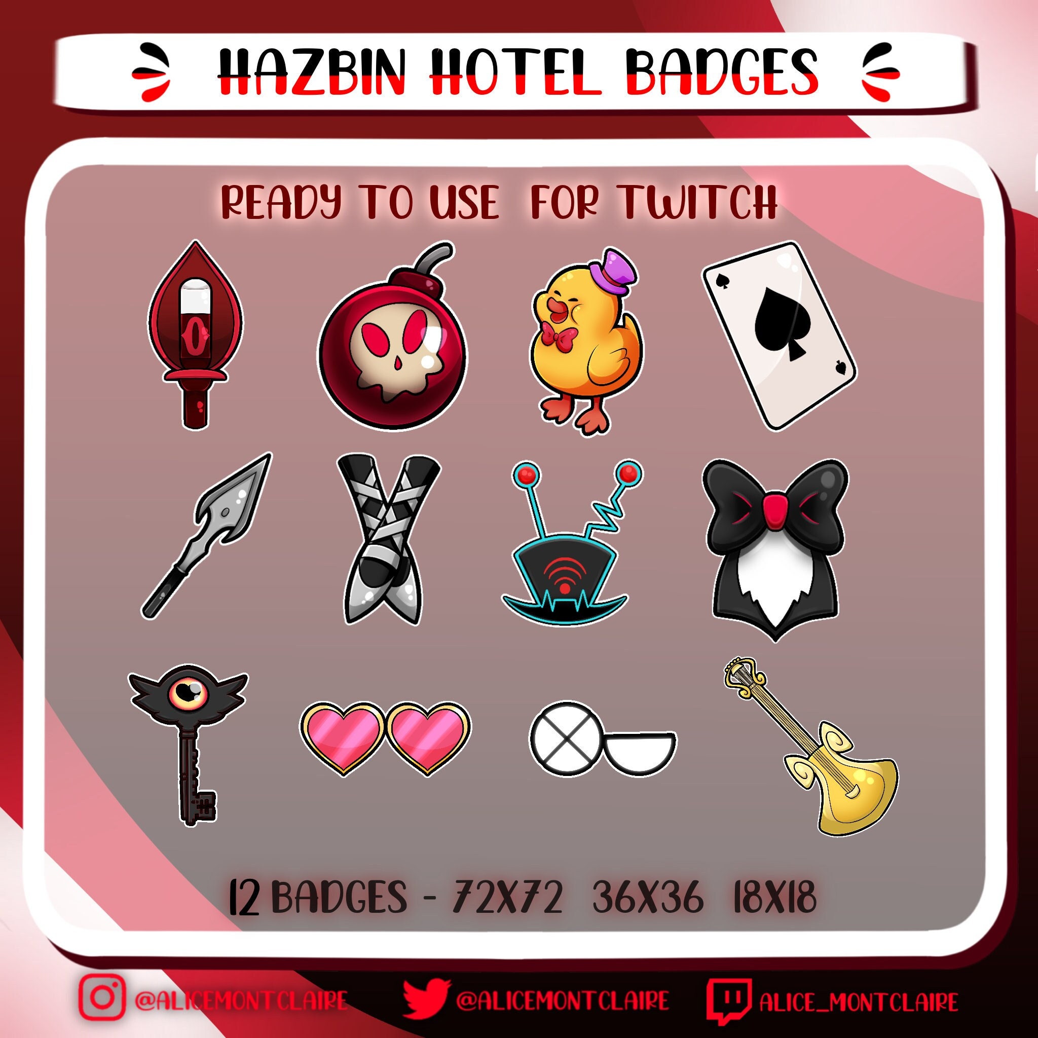 Hazbin Hotel Badges for Streaming / Emblems / Hazbin Hotel Badges for ...