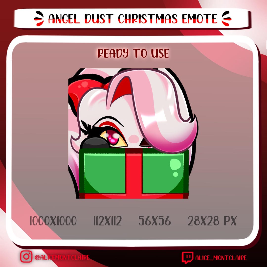 Angel Dust Christmas Emote - HAZBIN HOTEL / Twitch Emotes / Kick Emotes ...