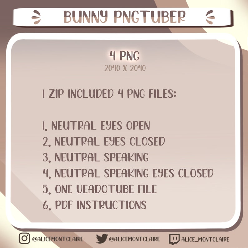 Bunny Pngtuber for Streams / Rabbit Pngtuber for Streams - Etsy