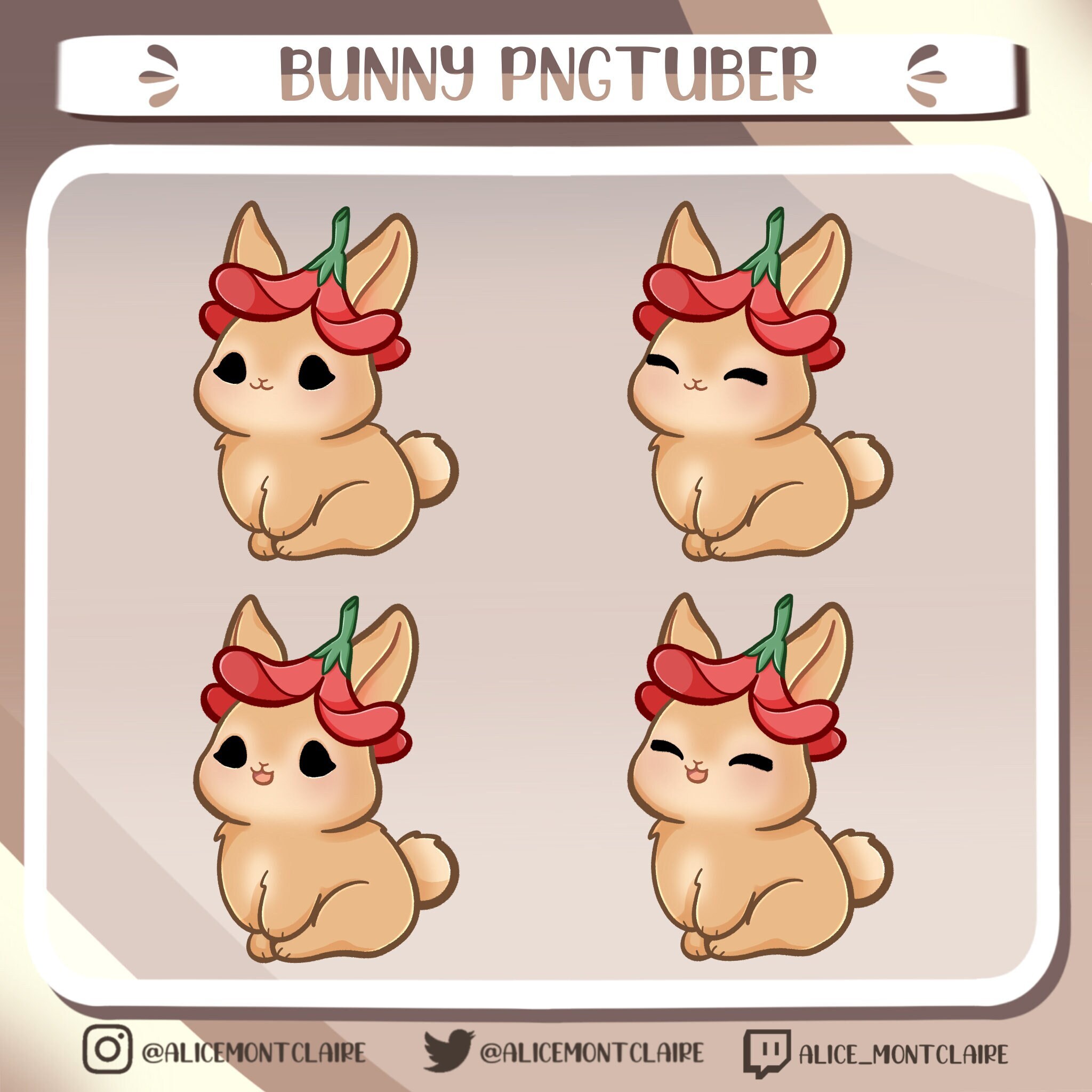 Bunny Pngtuber for Stream / Rabbit Pngtuber for Stream - Etsy