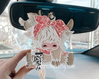 Boujee Highland Cow Freshie, Cow Freshie, Car Air Freshener - Etsy