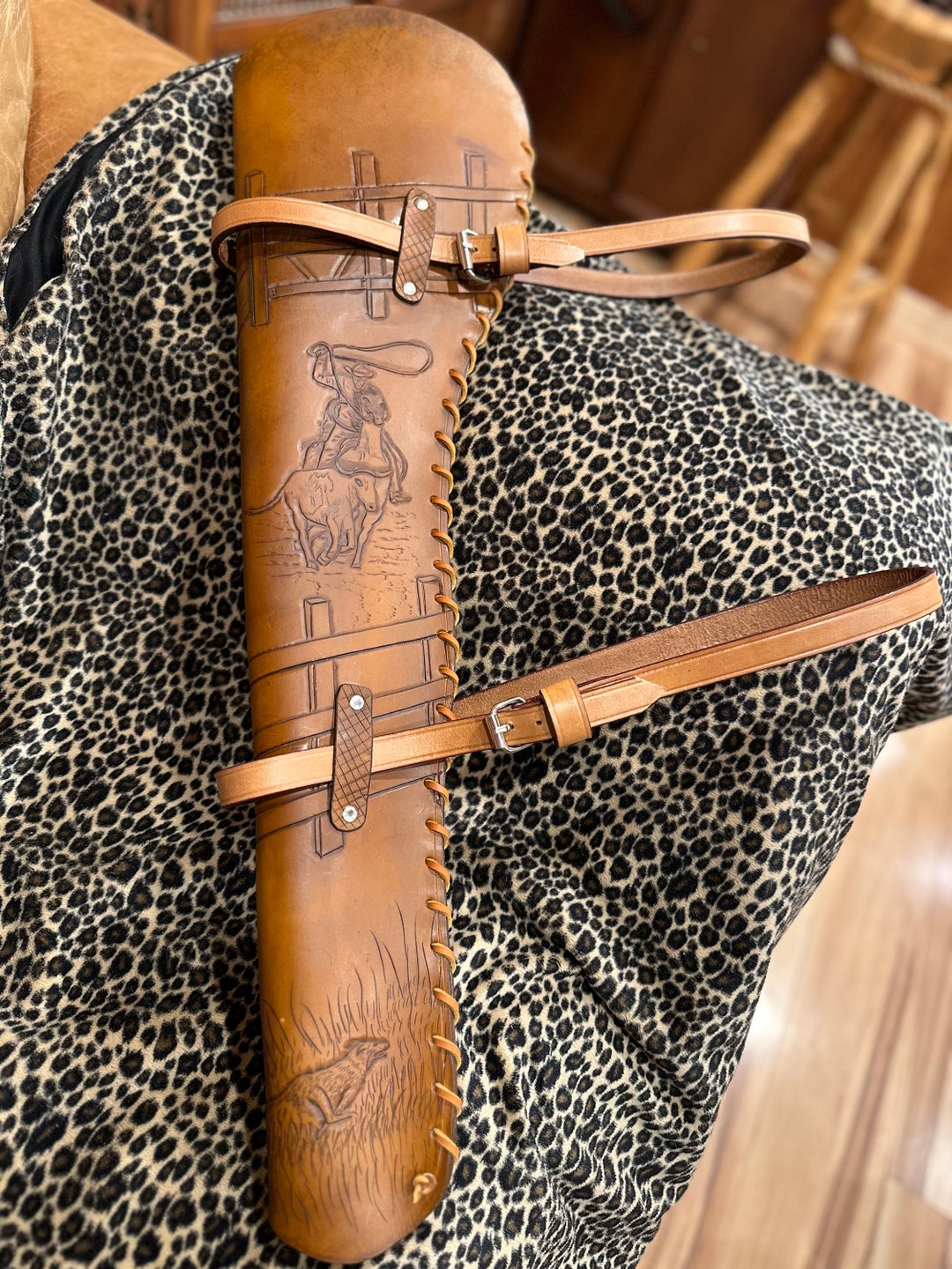 Leather Rifle Scabbard, Hand Tooled - Etsy