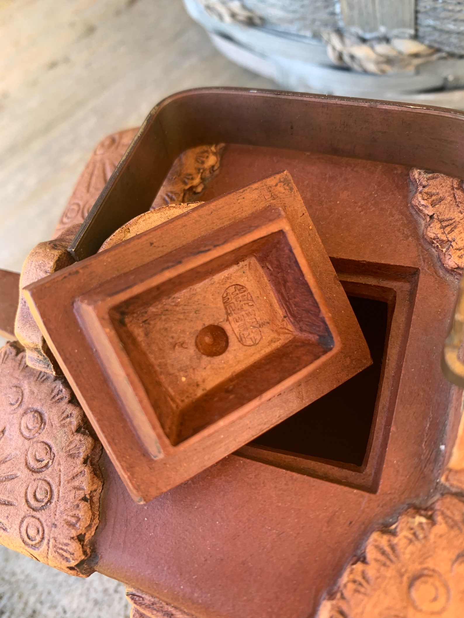 Yixing Zisha Terracotta Box Shaped Asian Teapot Art Pottery - Etsy