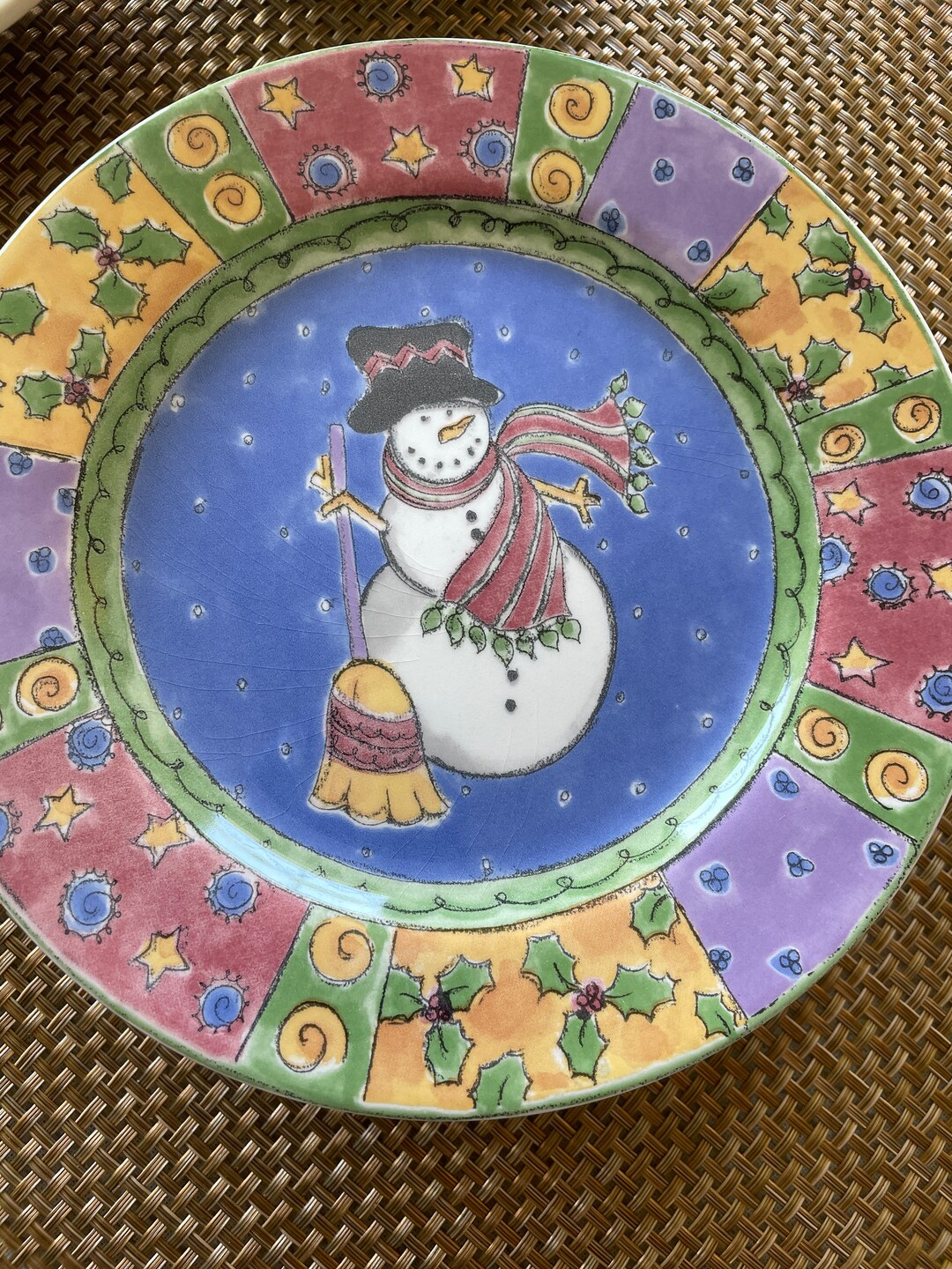 Christmas Snowman Dinnerware Dessert Salad Plates Sweet Shoppe ...