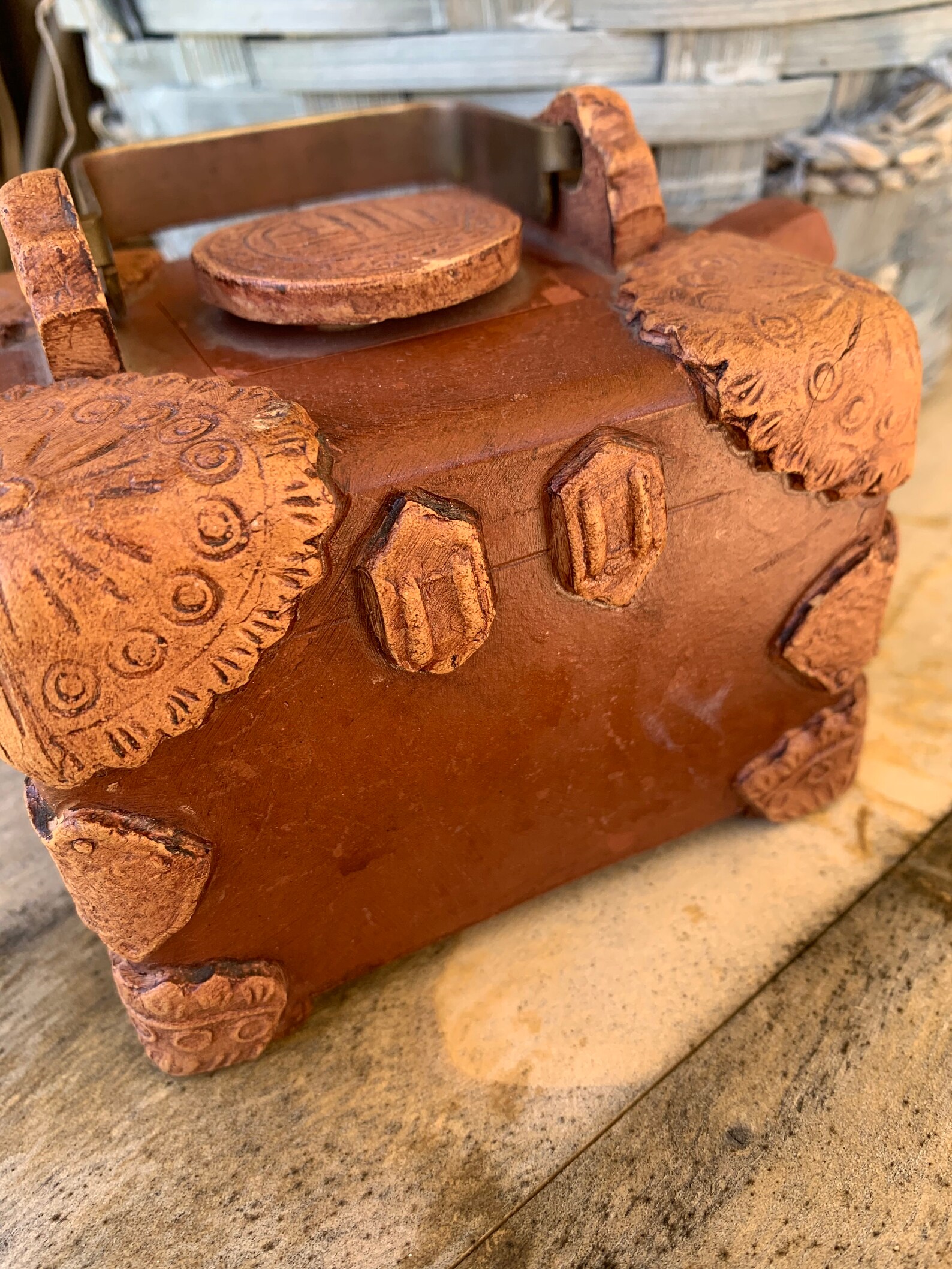 Yixing Zisha Terracotta Box Shaped Asian Teapot Art Pottery - Etsy