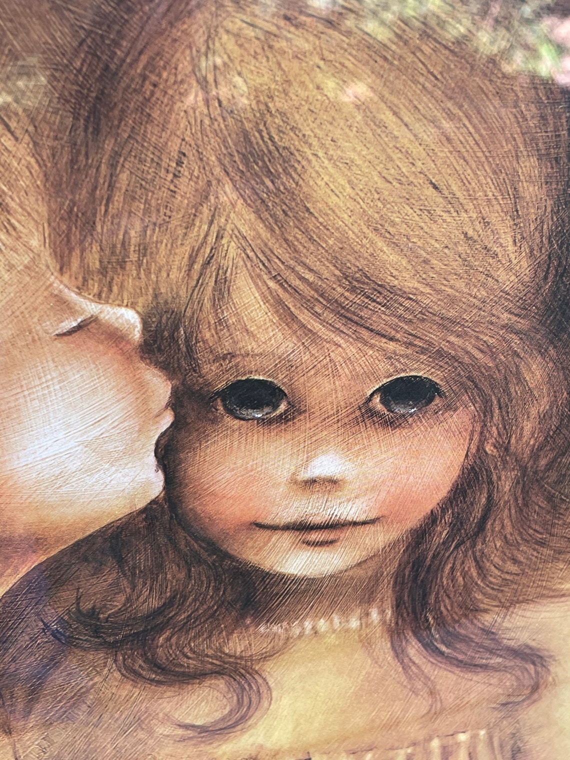 1970s Artwork Margaret Lane the Little Kiss Boy Kisses Girl - Etsy